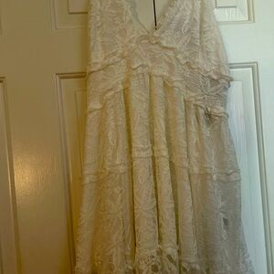Fourteen Twelve | Dresses | Nwt Fourteen Twelve White Lace Ruffly Dress ...